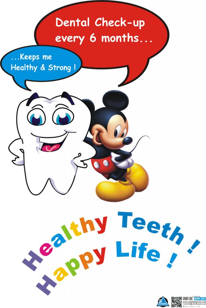 Dental check-up every 6 months (Mickey mouse –toon poster)-KDP-201 ...